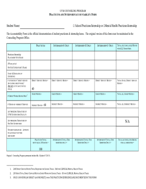 Fillable Online Counseling Program - Checklist of Internship Forms ...