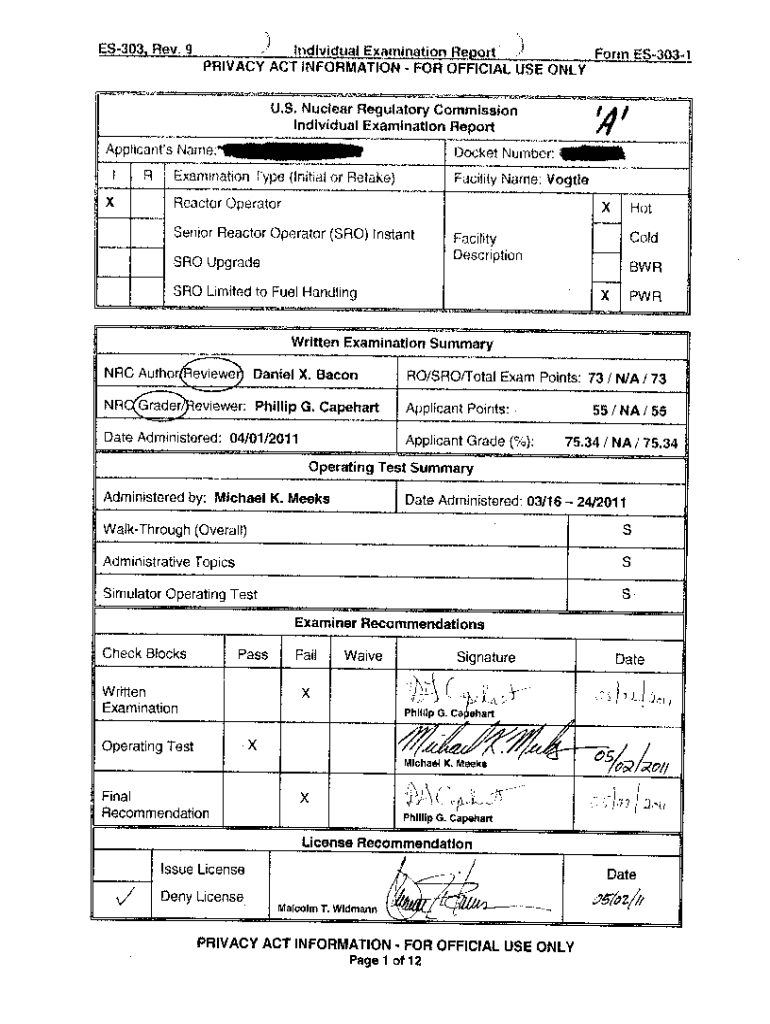Fillable Online NRC Form 396 - Certification of Medical Examination by ...