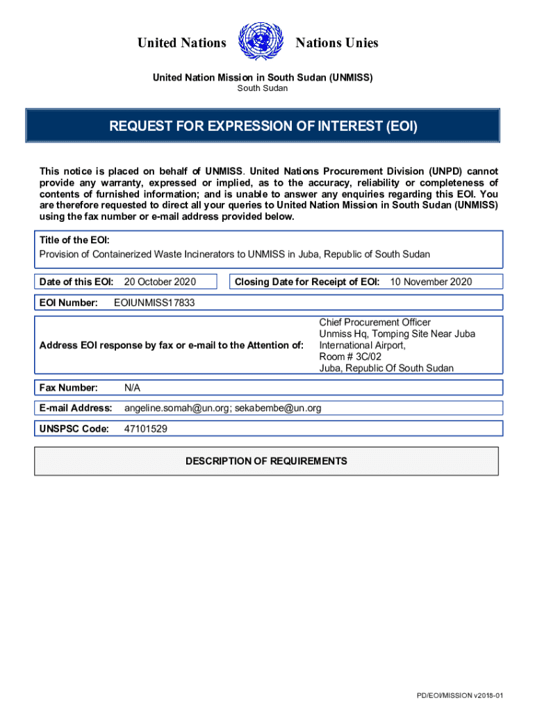 Fillable Online UNITED NATIONS NATIONS UNIES United Nations Mission in ...