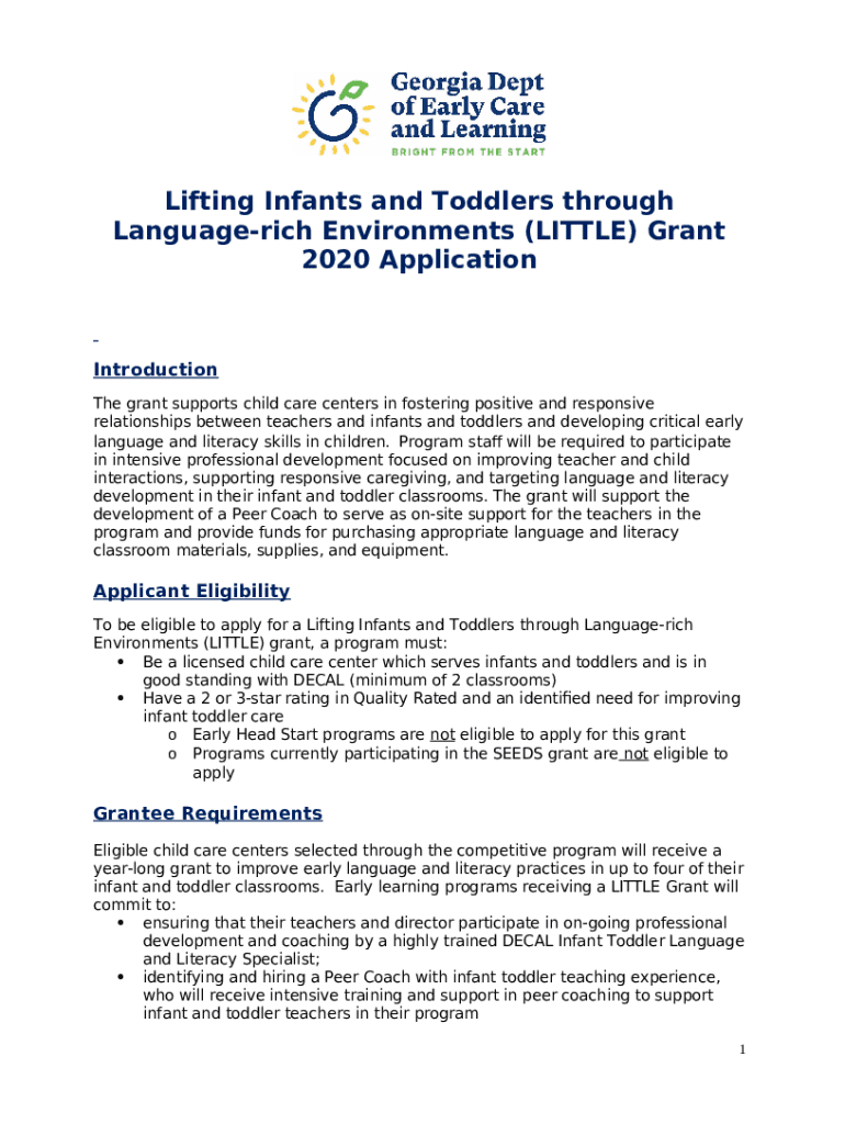 Introduction - GA Decal Bright from the Start Doc Template | pdfFiller