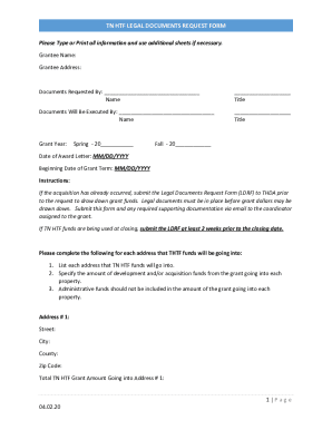 Fillable Online TN HTF LEGAL DOCUMENTS REQUEST FORM Fax Email Print ...