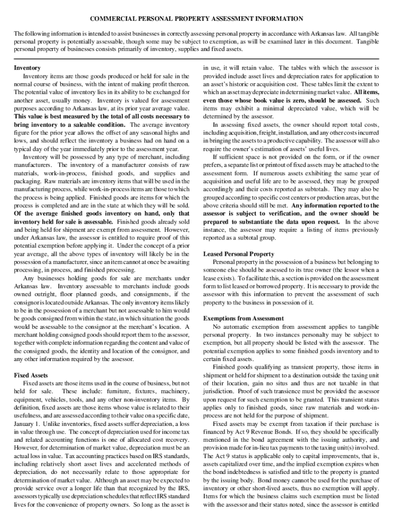 Fillable Online Instructions for Assessment Form Fax Email Print ...