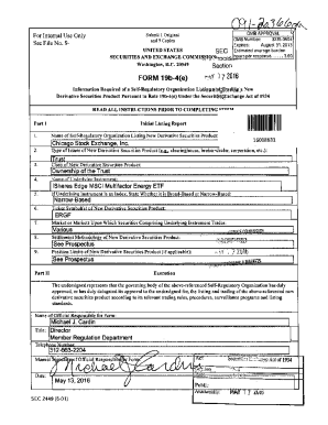 Fillable Online FORM 19b-4(e)""?' .l 7 2Qi6 Fax Email Print - pdfFiller