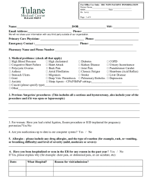 Fillable Online Weight Loss Surgery Patient Form. Patient Registration ...