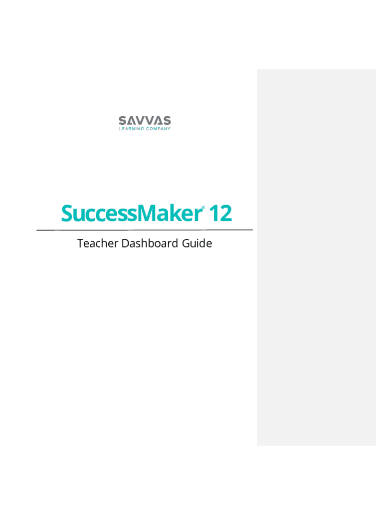 Fillable Online SM 12 Teacher Dashboard Guide v1 1 F - My Savvas ...