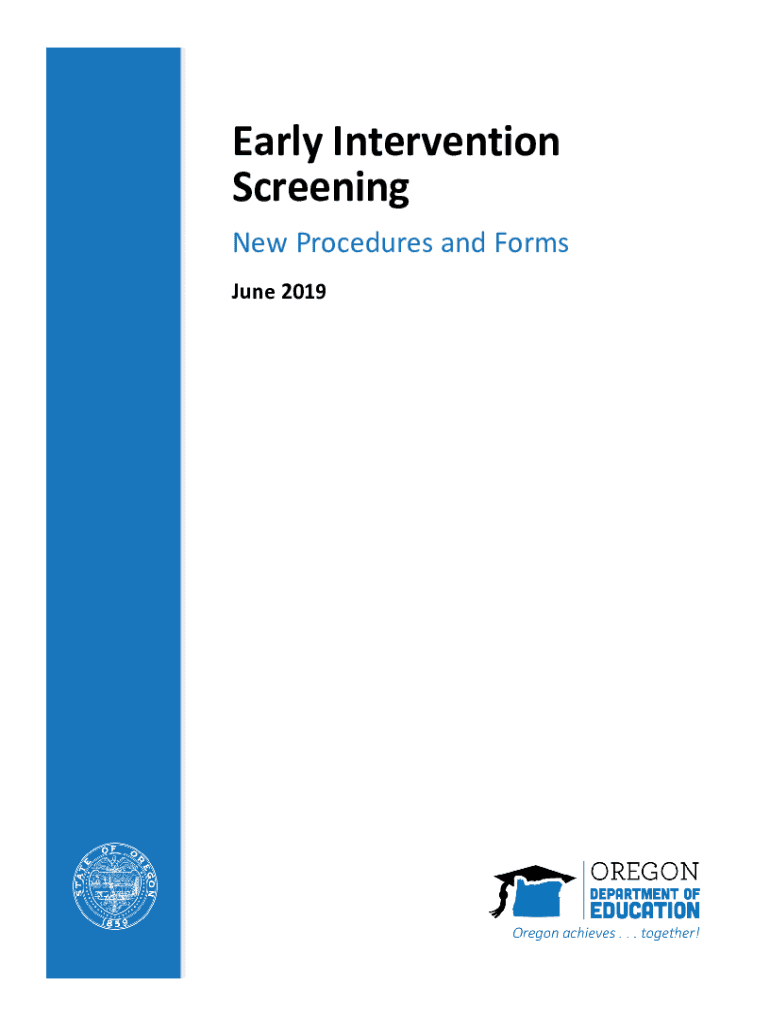 Fillable Online Early Intervention Screening Guidelines. New Procedures ...