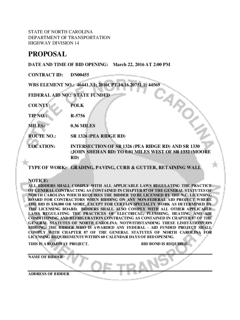 Fillable Online DN00455 - Connect NCDOT - NC Department of ...