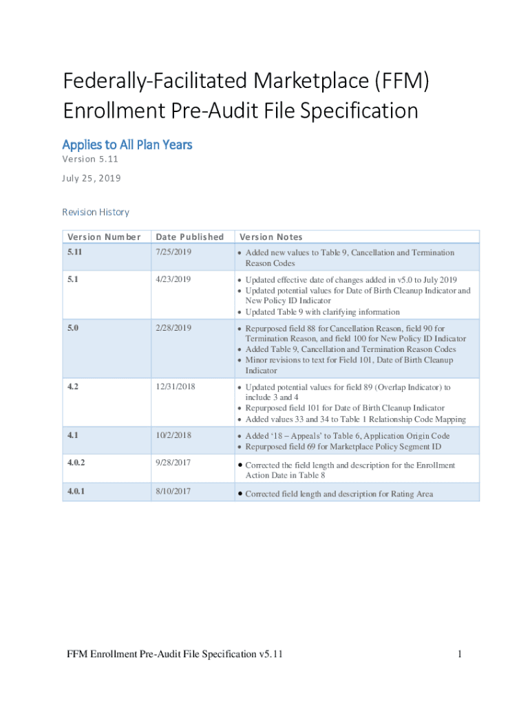 Fillable Online Federally-Facilitated Marketplace (FFM) Enrollment Pre ...