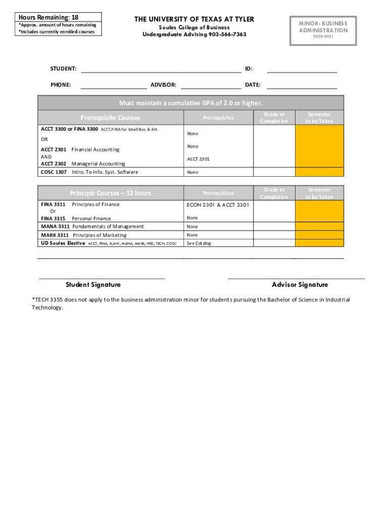 Fillable Online Hours Remaining: 18 Fax Email Print - pdfFiller
