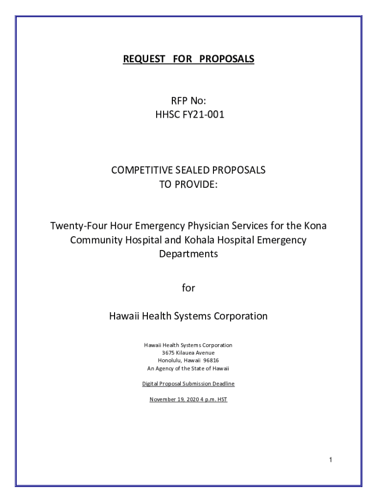 Fillable Online kch hhsc ADDENDUM 01 TO REQUEST FOR PROPOSALS (RFP ...