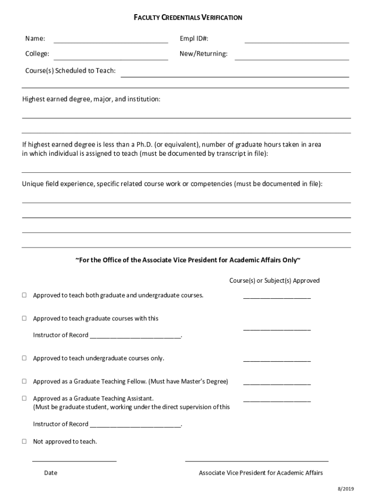 Fillable Online Name: Empl ID#: College: New/Returning: Course(s ...