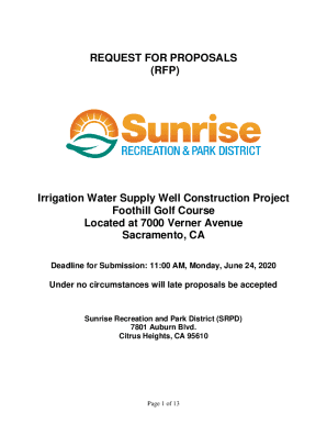 Fillable Online Request for Proposal Commercial Irrigation System ...