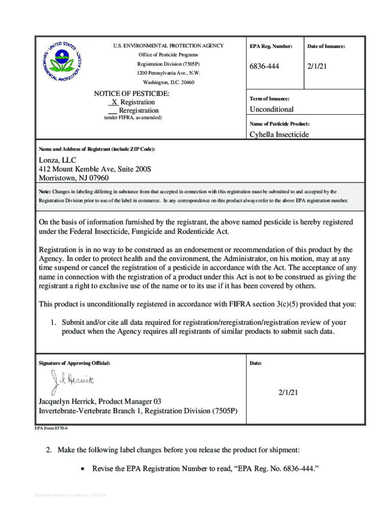 Fillable Online US EPA, Pesticide Product Label, Cyhella Insecticide,02 ...
