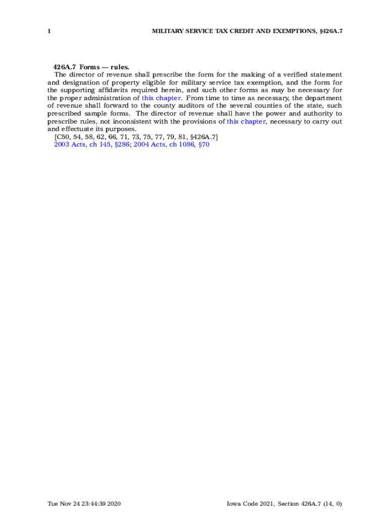 Fillable Online 426A.7 Forms rules. The director of revenue shall ...