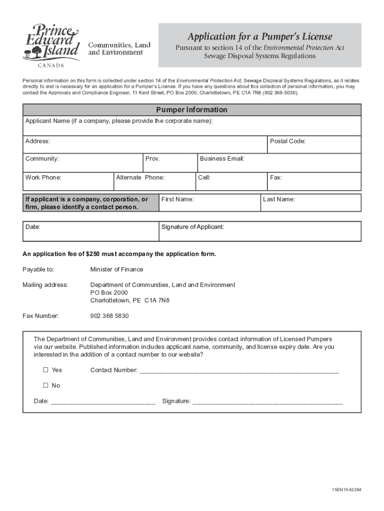 Fillable Online REGISTRATION APPLICATION FORM SEPTIC SYSTEM AND ...