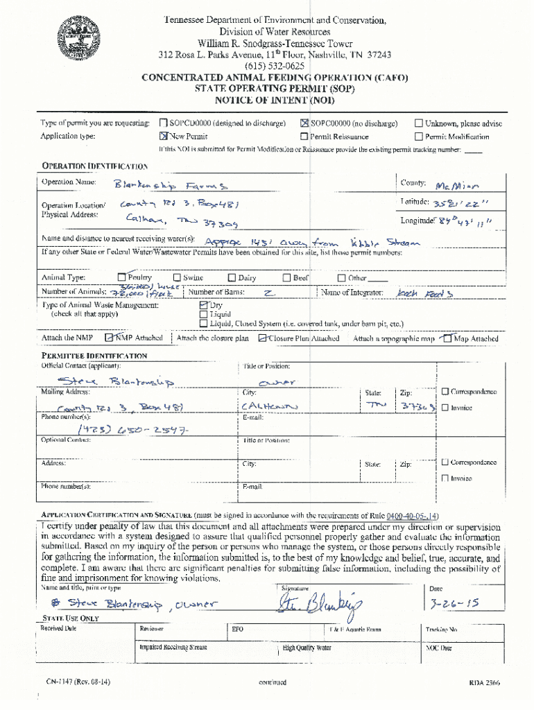 Fillable Online Nutrient Management Plan (NMP) and CAFO Permit ...