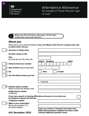 Fillable Online dwp gov Before you fill in this form, read page 3 of ...