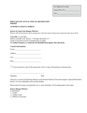 Fillable Online Annual Permit 2019 - HomeUS Forest Service Fax Email ...