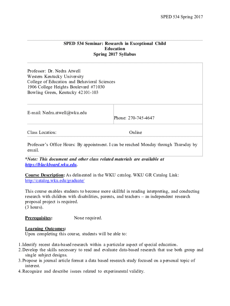 Fillable Online Dr. Nedra Atwell - Western Kentucky University Fax ...