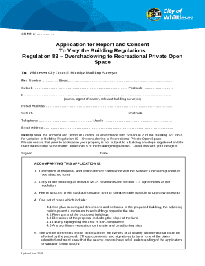 Regulation 83 - Overshadowing to Recreational Private Open Space Doc Template | pdfFiller