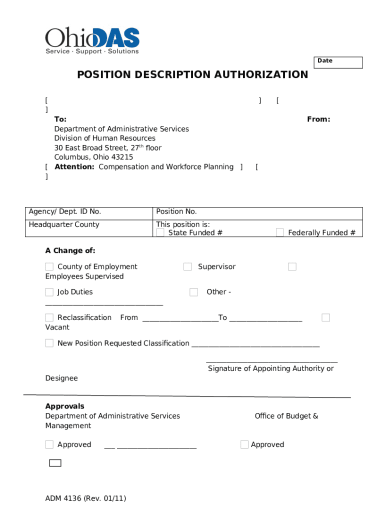 POSITION DESCRIPTION AUTHORIZATION Doc Template | pdfFiller