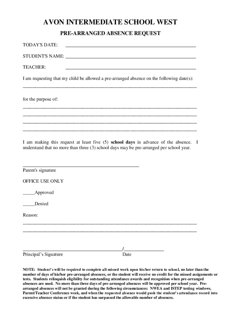 Fillable Online AVON INTERMEDIATE SCHOOL WEST Fax Email Print - pdfFiller