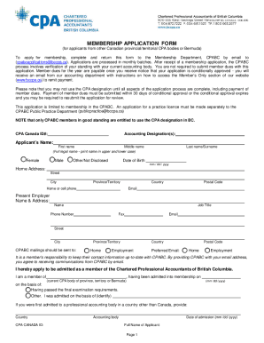 Fillable Online Instructions and Application Form for Members of ACCA ...