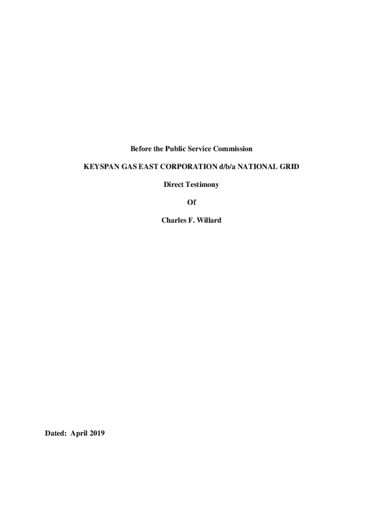 Fillable Online Before the Public Service Commission KEYSPAN GAS EAST ...