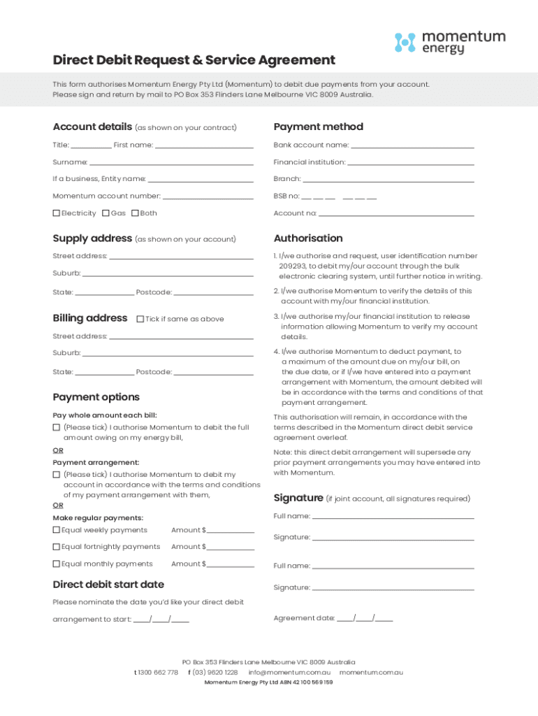 Fillable Online Direct Debit Request Service Agreement - Revenue NSW Fax Email Print - pdfFiller