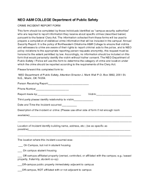 Fillable Online crime incident report form.docx Fax Email Print - pdfFiller