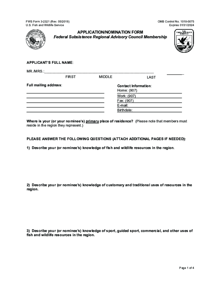 Fillable Online Nomination Application Form 2021 Fax Email Print ...