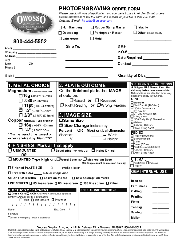 Fillable Online Photo order form template in Word and Pdf formats Fax ...