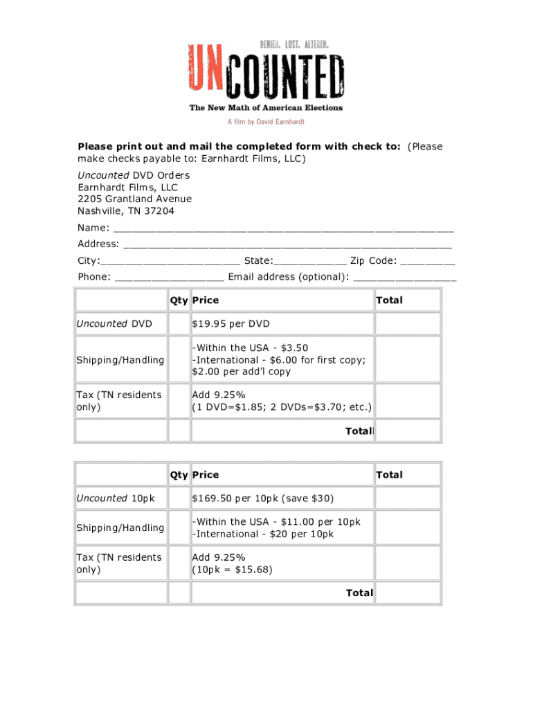 Fillable Online Please print out and mail the completed form with check ...