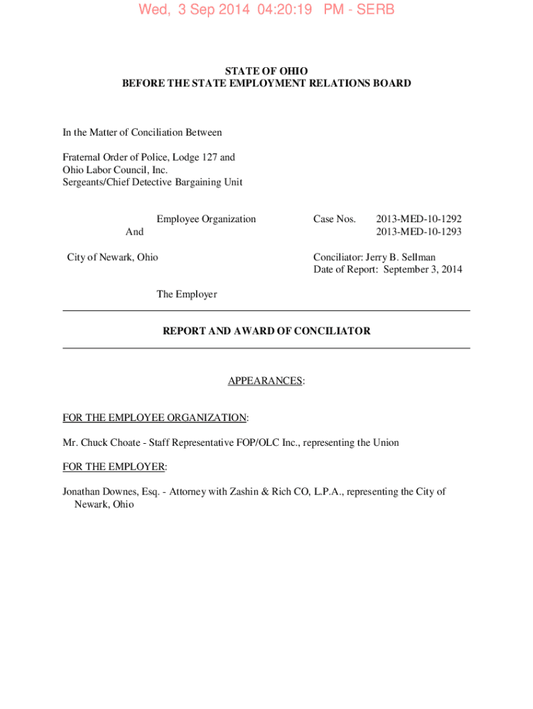 Fillable Online serb ohio Fraternal Order of Police, Lodge 127 and Fax ...