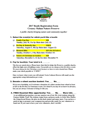 Fillable Online 2017 Booth Registration Form Fax Email Print - pdfFiller