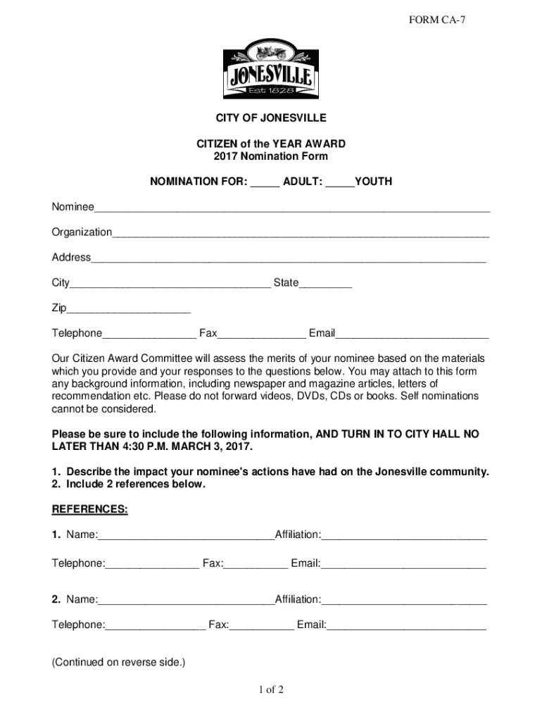 Fillable Online FORM CA-7 Fax Email Print - pdfFiller