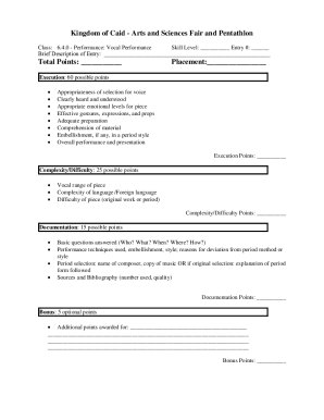 Fillable Online pentathlon sca-caid 0 - Performance: Vocal Performance ...