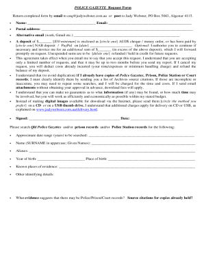 Fillable Online police-gazette-request-form.doc Fax Email Print - pdfFiller