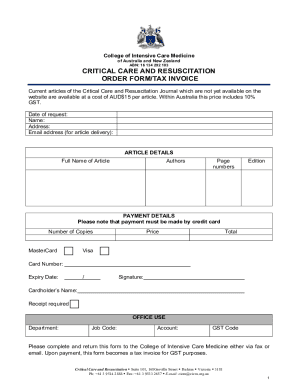 Fillable Online cicm org C-GenCritical Care and Resuscitation Article ...