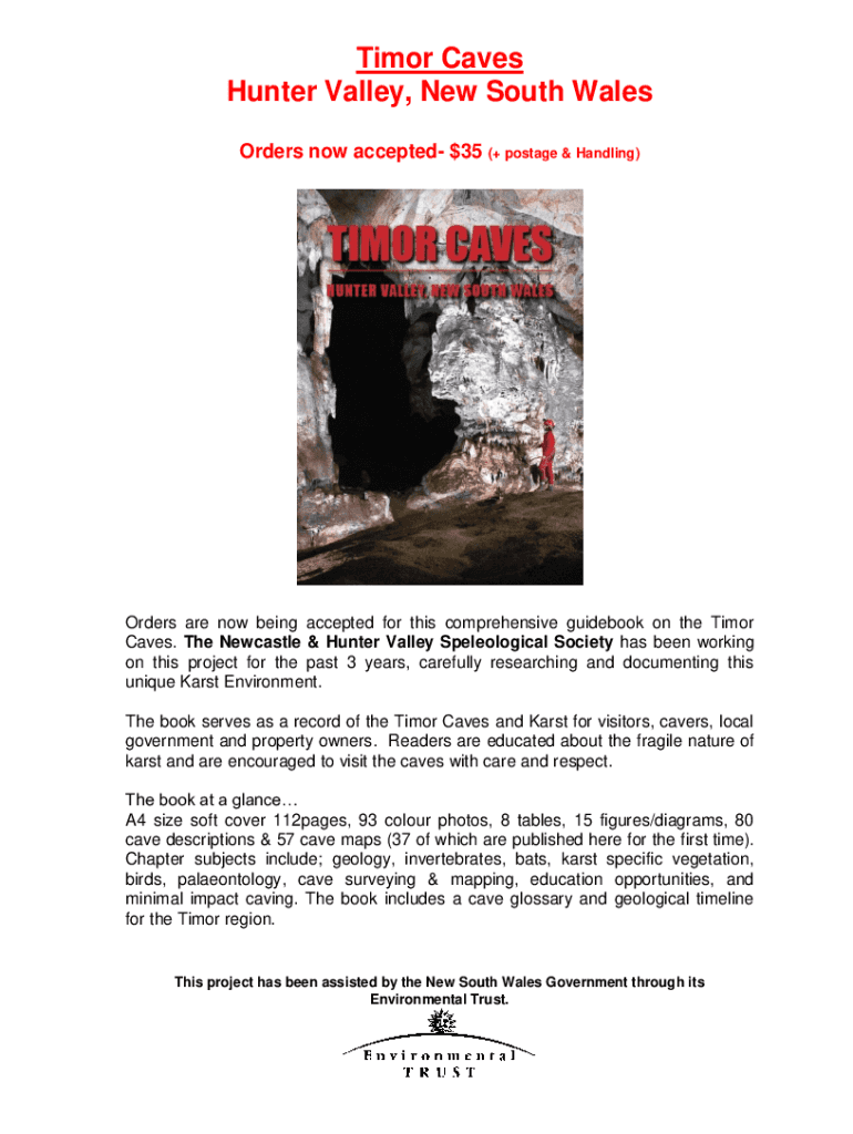 Fillable Online Timor Caves Fax Email Print - pdfFiller