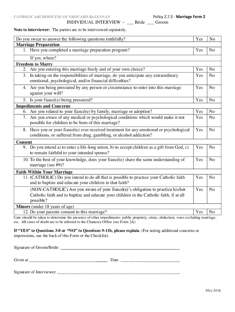 Fillable Online 3 - Marriage Form 2 Fax Email Print - pdfFiller