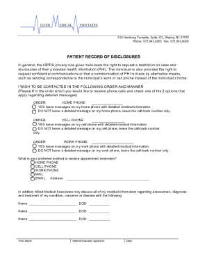 Fillable Online RECORD OF DISCLOSURES.docx Fax Email Print - pdfFiller