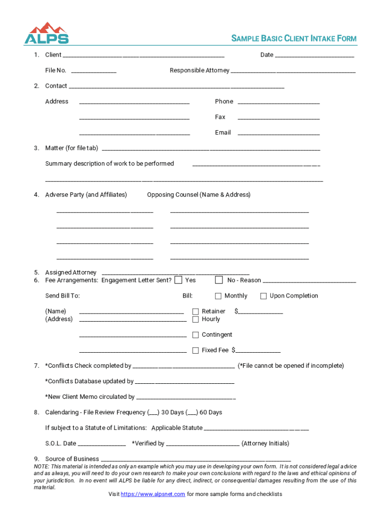 Fillable Online Small business client intake form - templates.office ...