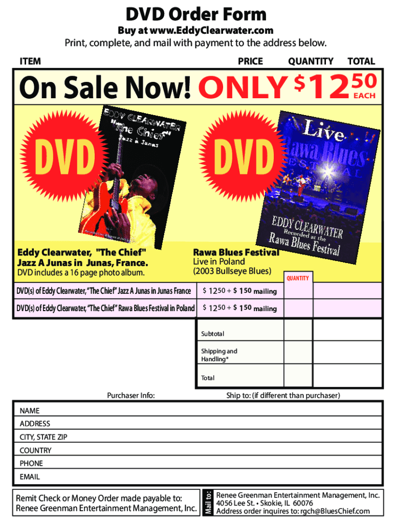 Fillable Online CD-and-DVD-Order-Form Fax Email Print - pdfFiller