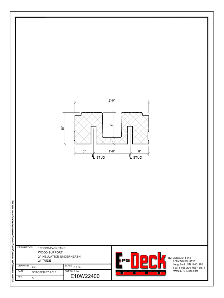 Fillable Online EPS-Deck Concrete Deck Forms - Technical Drawing - 10in ...