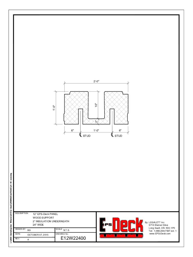 Fillable Online EPS-Deck Concrete Deck Forms - Technical Drawing - 12in ...