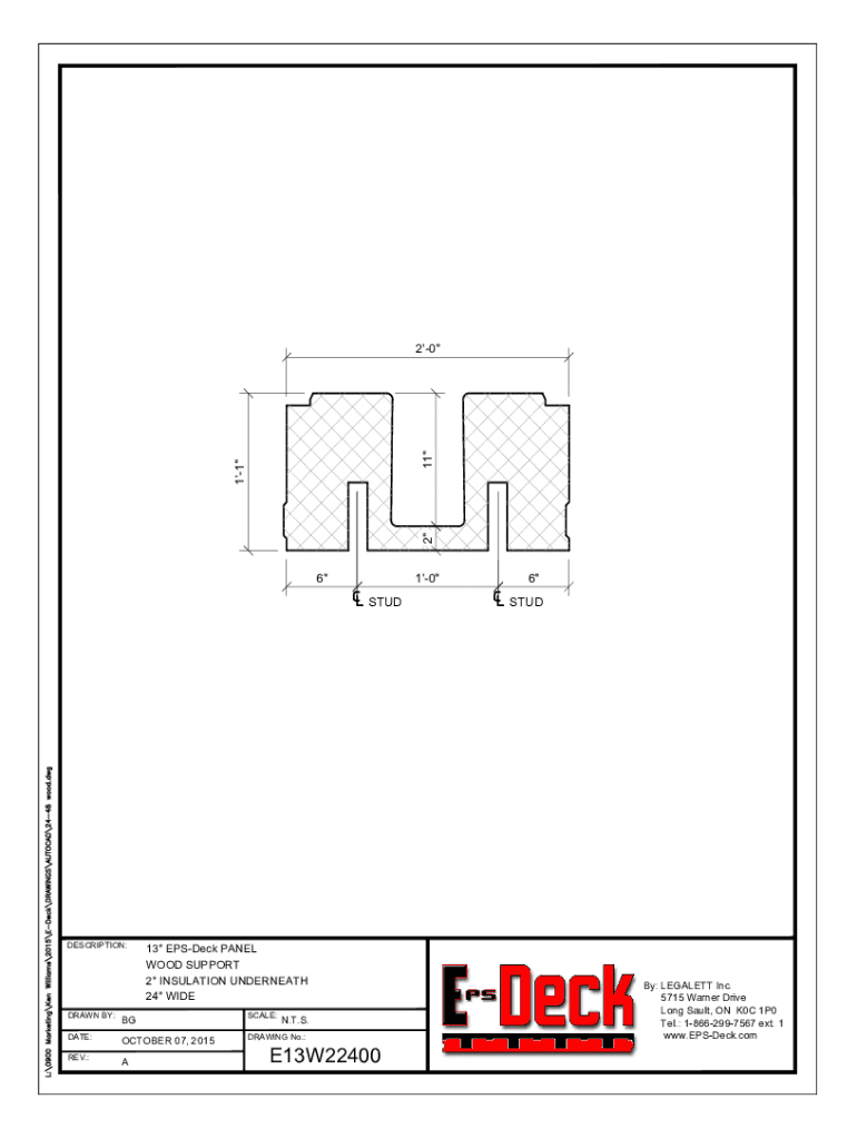 Fillable Online EPS-Deck Concrete Deck Forms - Technical Drawing - 13in ...