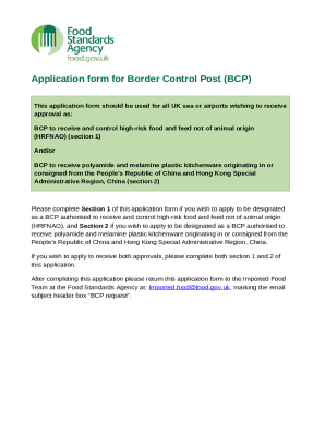 Application for Border Control Post (BCP) Doc Template | pdfFiller