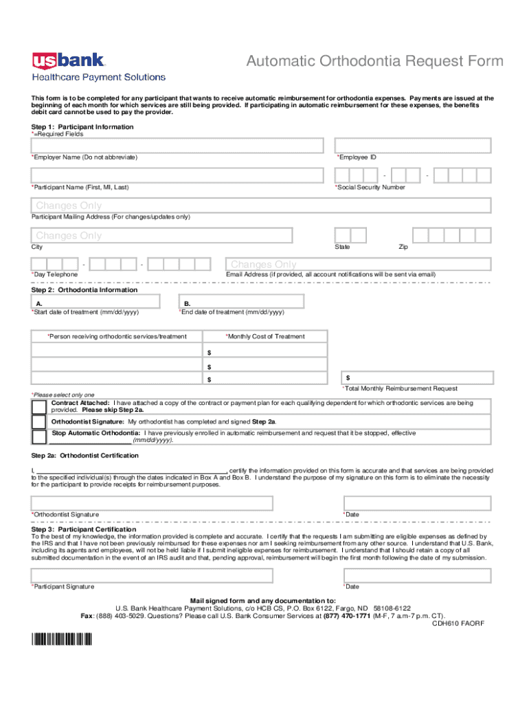 Fillable Online ohr gatech Automatic Orthodontia Request Form ...