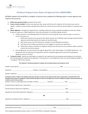 Fillable Online aysps gsu Practicum Proposal Cover Sheet and Approval ...